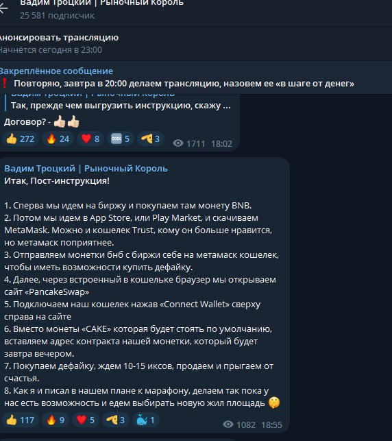 "Вадим Троцкий | Рыночный король". Скам #BBF (Baby BNB Floki) — Вкладер