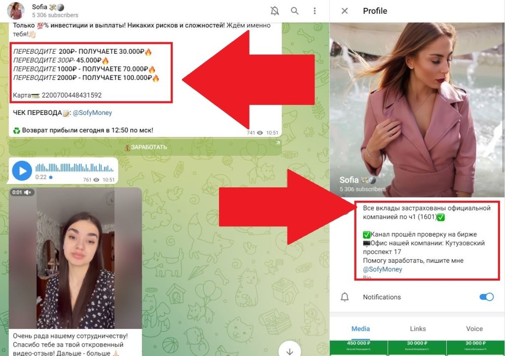 В чёрный список Telegram включены Адель Trading (@adel_invest_club), Easy-анализ криптовалют ...
